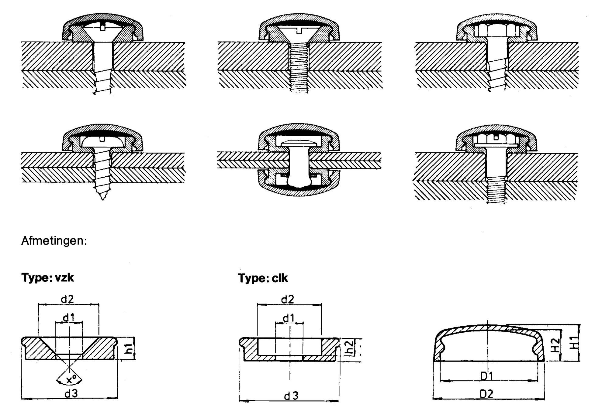 KORREX® snap caps: cover fasteners